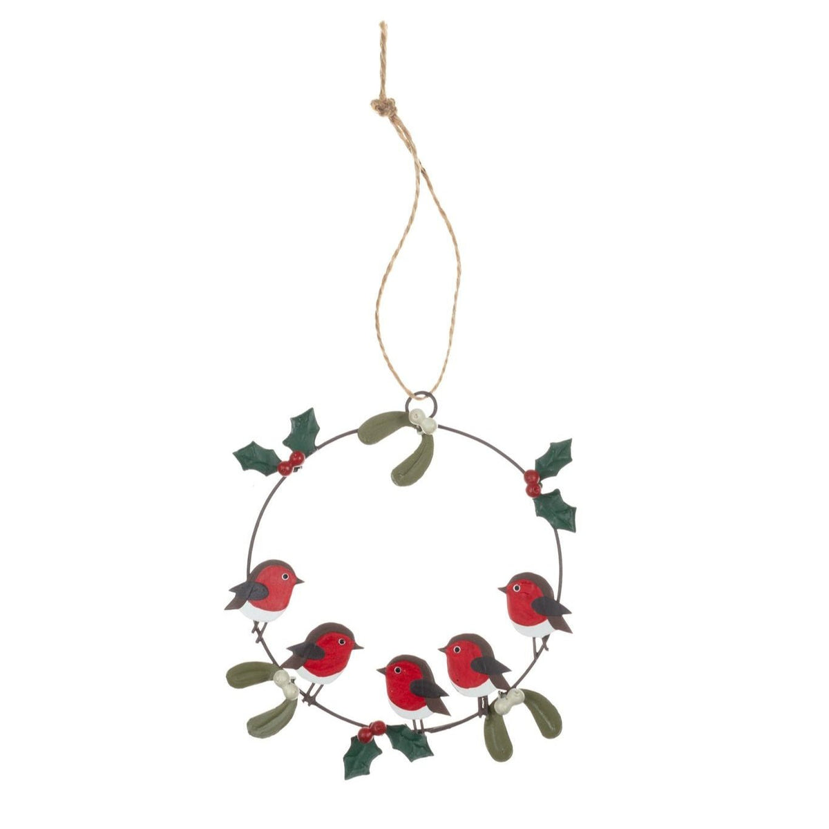 Hand-Painted Hanging Robin Ring Christmas Decoration – Angela Reed