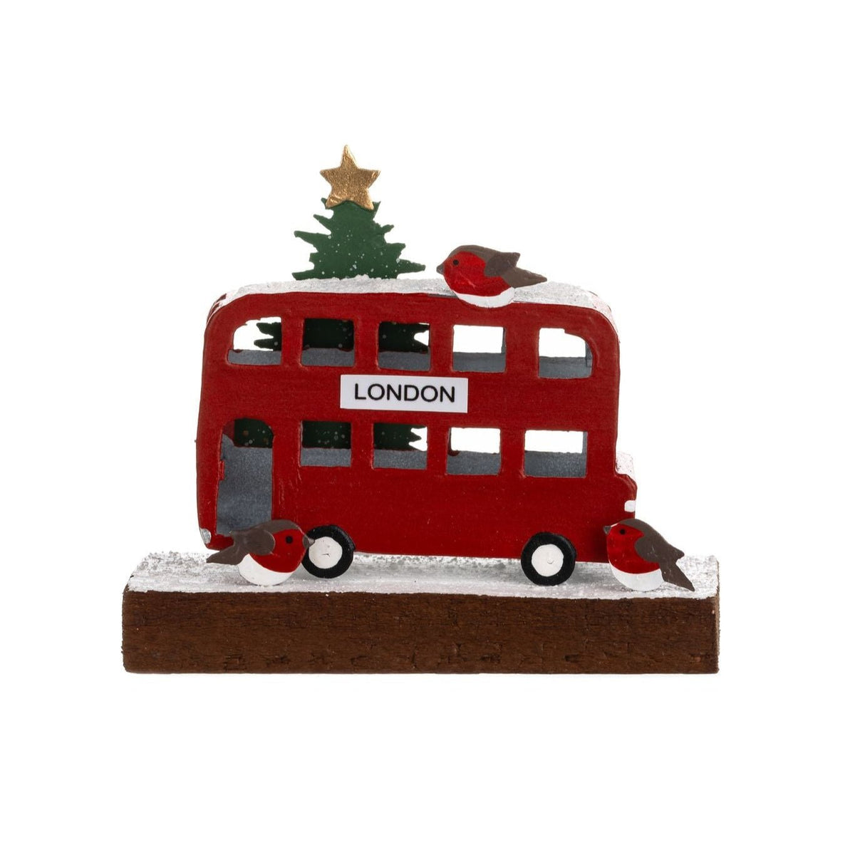 Handpainted London Bus Christmas Decoration – Angela Reed