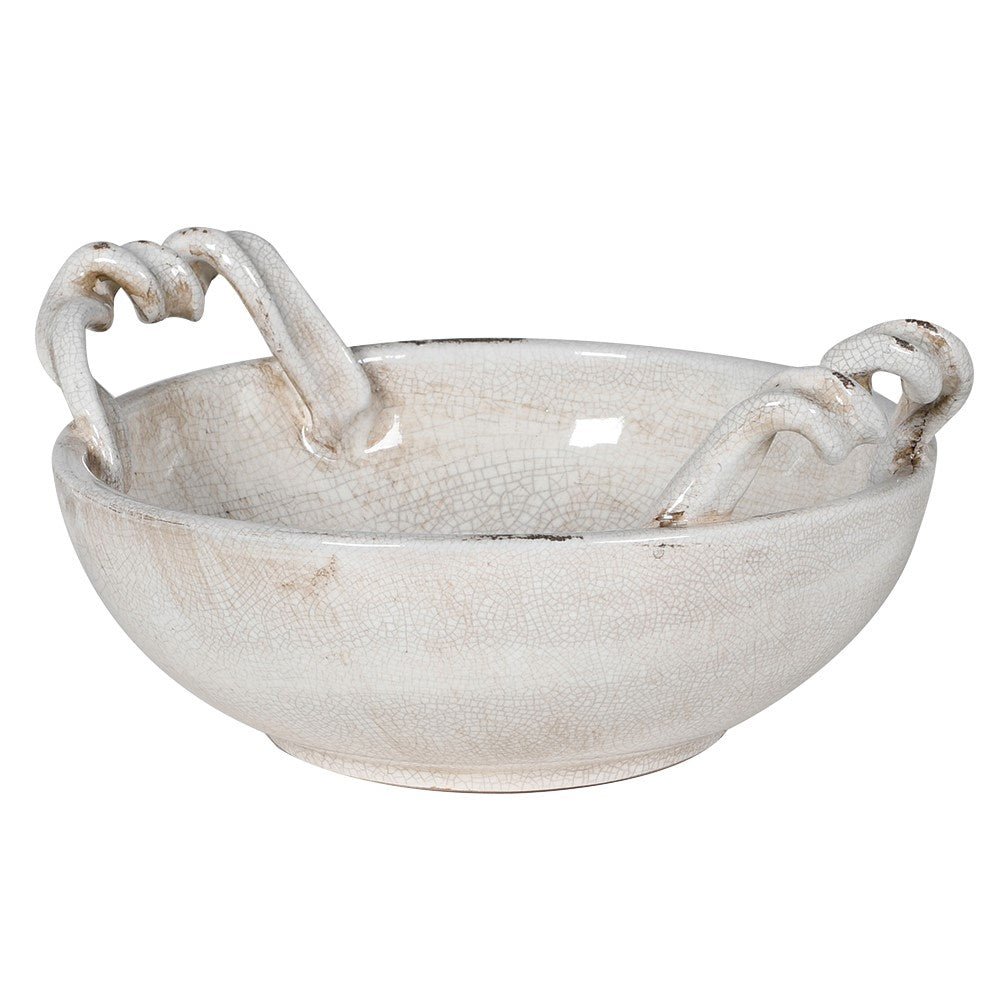 Off White Ceramic Bowl with Handles – Angela Reed