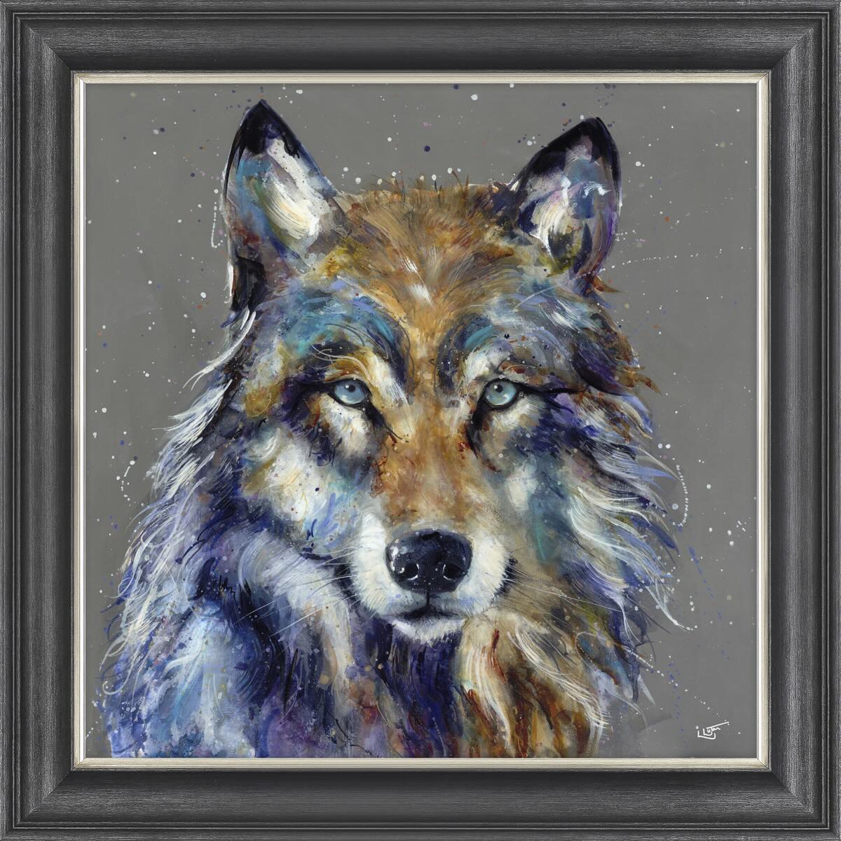 Shadow Large Art Print - Wolf Portrait Framed – Angela Reed