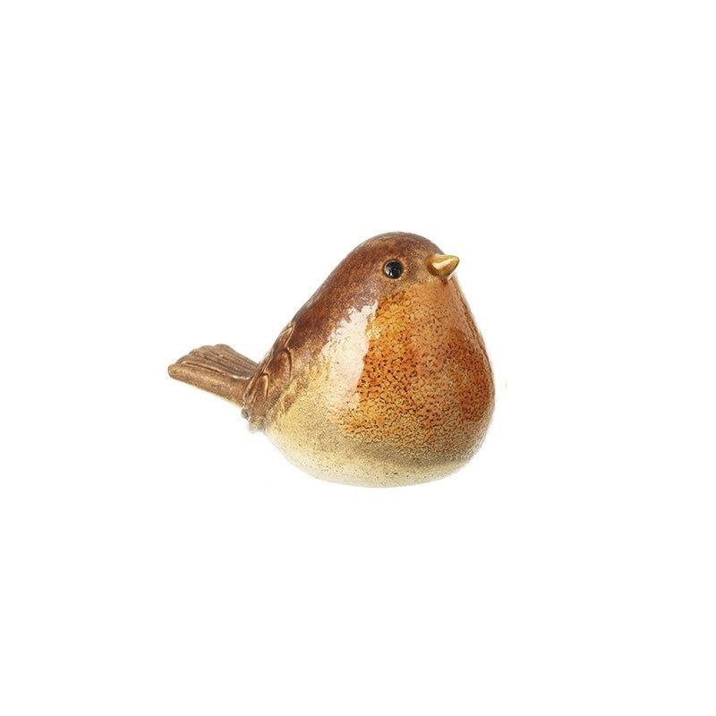 Small Stoneware Sitting Robin - Hand-Painted Accent – Angela Reed