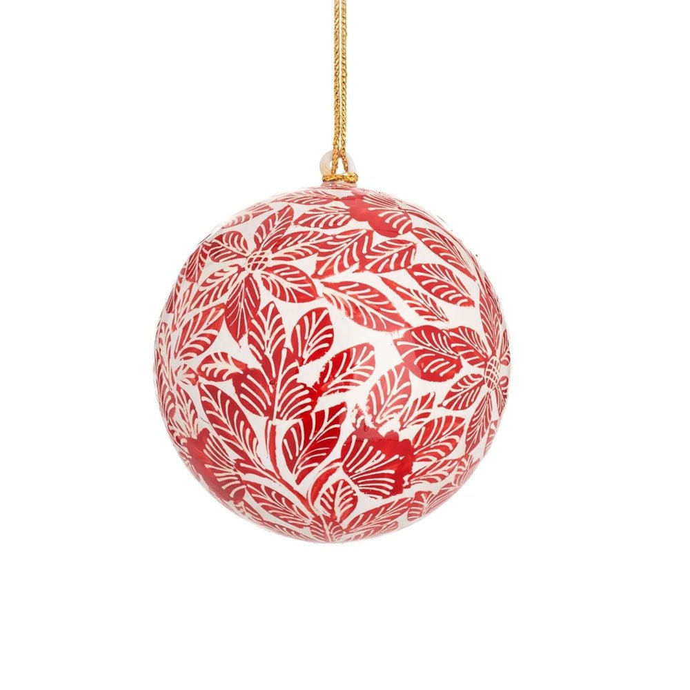 Kashmiri Paper Mache Leaf Bauble, Assorted – Angela Reed
