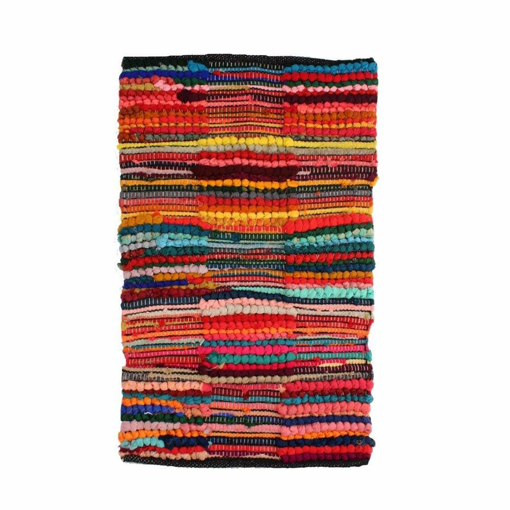 Recycled Chindi Rug, Check with Black Thread – Angela Reed